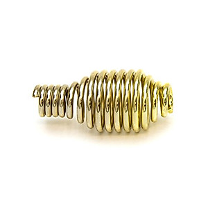 Spring Stove Handle, Brass Finish, Tapered at one end. Max Diameter: 1-9/16", Length: 3-3/8", Fits 1/2" Rod. for use with BBQ Grills, Smokers, Furnaces, Coal/Wood/Pellet Stoves, Boilers.