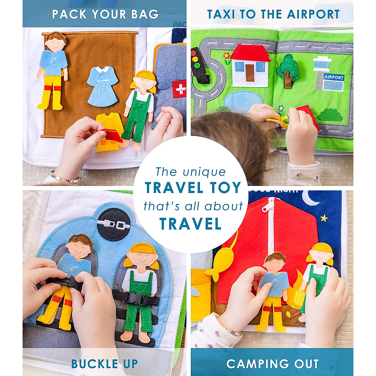 Curious Columbus Quiet Book. Away We Go Activity Busy Book. Montessori Toy for Toddlers. Educational Toy for Toddlers, Preschool and Early Learning. Toddler Airplane Travel Essentials Travel Toys