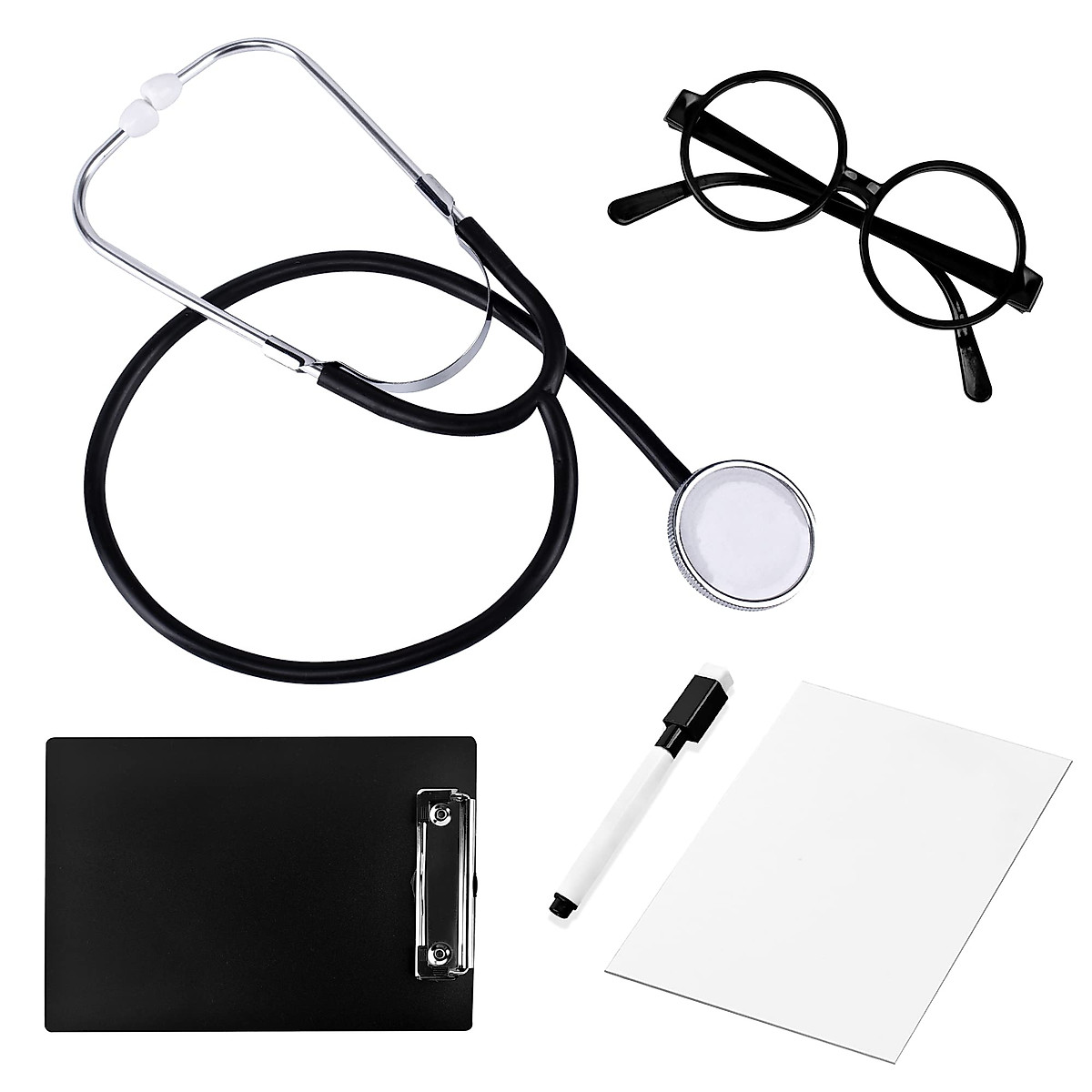 ZZIHAN Doctor Costume for Kids Rose Scrubs Sets Nurse Scrubs Costume Veterinarian Costume Doctor Coat Accessories Toys Stethoscope Nursing Clipboards Girl 7-8 Brithday Party Halloween Dress Up