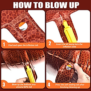 Football Balloons Football Party Balloons Football Shaped Aluminum Foil Balloons for Sport Themed Football Themed Birthday Party Decor, 22 Inch (4)