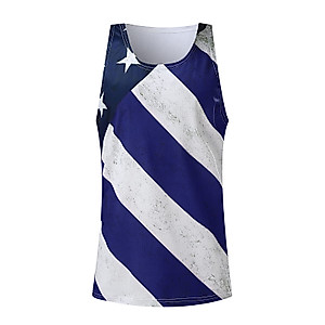 GDJGTA Summer Vest for Men Leisure 4th of July Flag 3D Digital Printing Lndependence Day Sports Sleeveless Tank Top Tee Blouse