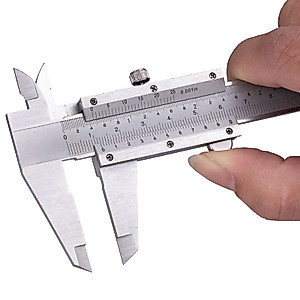 Spurtar Vernier Caliper Measuring Tool 6" Stainless Steel, 0-6Inch/0-150mm Manual Non Digital Calipers, 0.001"/0.02mm High Precision Durable Micrometer