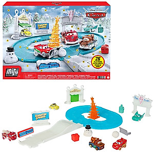 Disney Cars Toys ​Minis Advent Calendar Playset, One a Day Storytelling Racecar Accessories & Surprises, for Kids Age 3 Years and Older