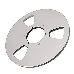 14 10 Inch Empty Tape Reel, Recording Tape Reel Convenient Aluminum Alloy Universal 3 Hole Empty Disc Opening Machine Parts for Reel Tape Recorder Accessory (Silver)