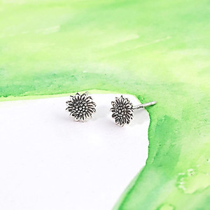 Boma Jewelry Sterling Silver Sunflower Stud Earrings