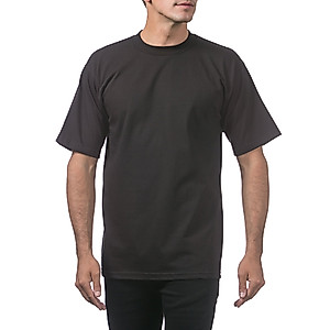 Pro Club Men's Heavyweight Cotton Short Sleeve Crew Neck T-Shirt, Black, XL-Tall