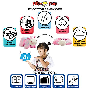 Pillow Pets Sweet Scented Cotton Candy Cow Peewee 11"