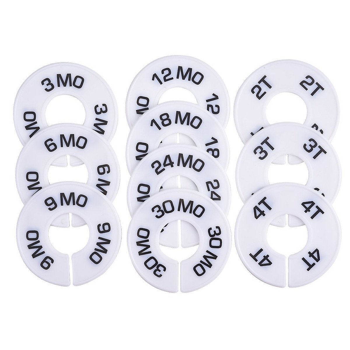 Blulu 10 Pack Clothing Rack Size Dividers Round Hangers Dividers