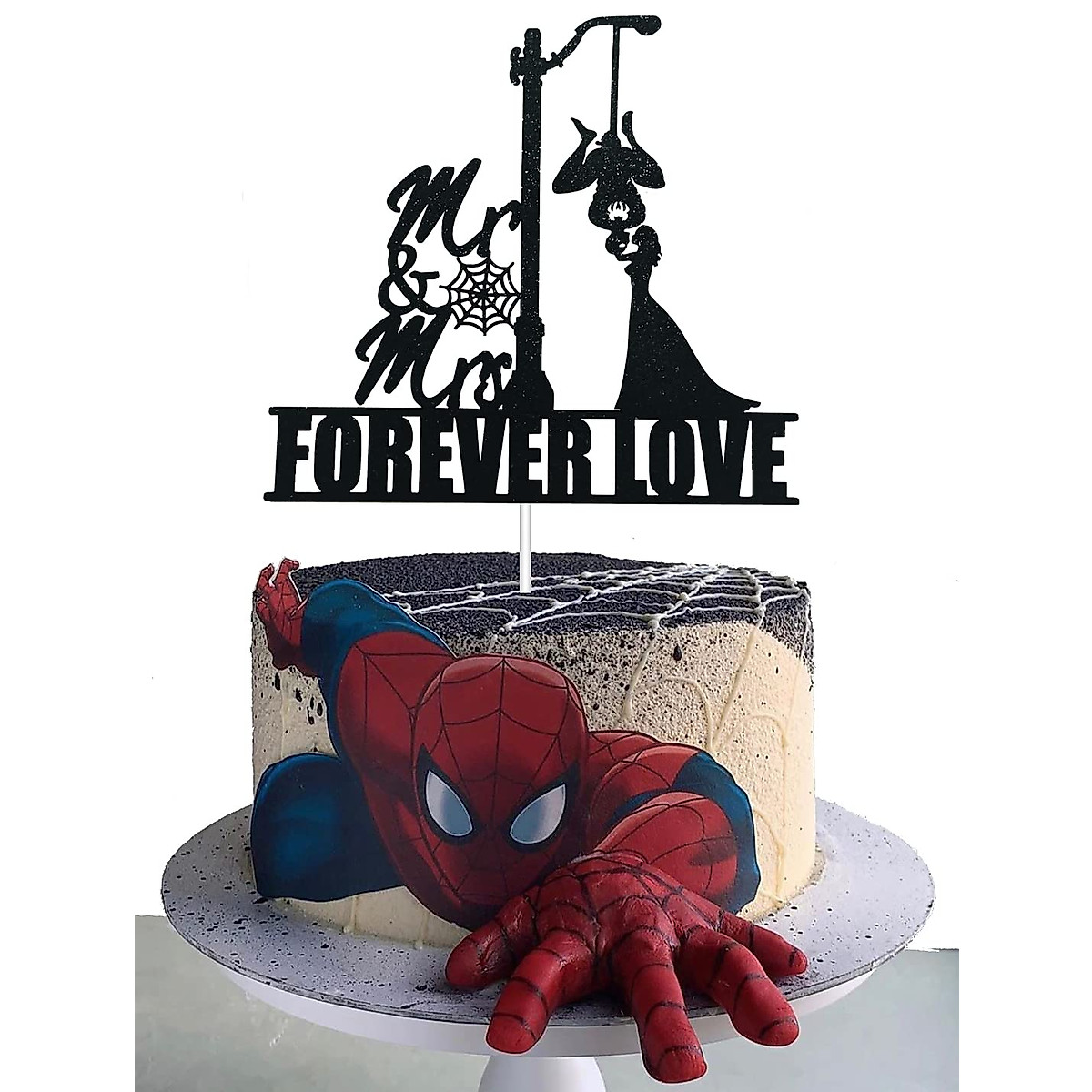 Funny Wedding Cake Topper,Bride and Groom Silhouette Wedding Cake Topper,Couple Cake Topper,Kissing Cake Topper,Super Hero Theme Wedding Cake Topper