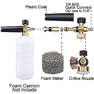 M MINGLE Foam Cannon Orifice Nozzle Tips and Foam Maker, Universal 1.1 mm Thread Nozzle and Mesh Filter for Snow Foam Lance, 3000 PSI