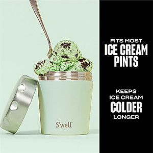 S'well Stainless Steel Ice Cream Chiller, 16oz, Mint, Triple Layered Vacuum Insulated Container Keeps Ice Cream Frozen For Up To Four Hours, BPA Free