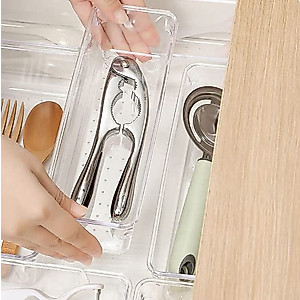 12 Piece Pantry Organization and Storage Bins - Seitop 2 Large Food Storage Organizer & 10 Pcs Clear Drawer Organizers, Removable Dividers Plastic Snack Organizer for Fridge Kitchen Cabinet