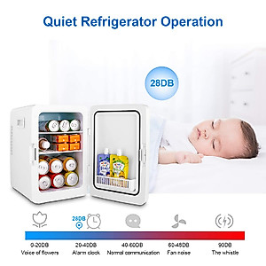 Mini Fridge 20Liter Portable AC/DC Powered Cooler Warmer, Compact Refrigerator for Home, Office, Dorm, Car, Great for Skincare & Cosmetics