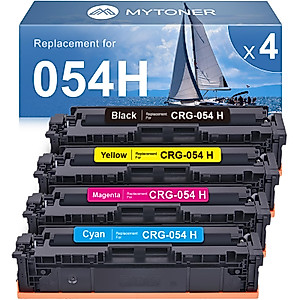 MYTONER 054H Compatible Toner Cartridge Set Replacement for Canon 054H Cartridges 054 Toner for LBP620 MF642Cdw MF640C MF642Cdw MF644Cdw LBP622Cdw Printer (Black Cyan Magenta Yellow,4-Pack)