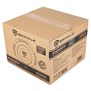 Rockville (2) W12K9D2 12" 8000 Watt Car Subwoofers+Mono Amplifier+Copper Amp Kit