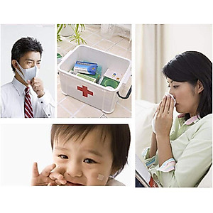 Bticx First Aid Kit Portable Emergency Box Plastic Medicine Storage Box with Buckle, Large Capacity, Classified Storage, Travel Empty Medicine Box for Home Car