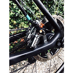 Juin Tech GT-F 4-Piston Cable Actuated Hydraulic Bicycle Bike Disc Brake Caliper Set Hybrid Brake Set for Flat-Mount Road/Cyclocross/Gravel/E-Bike/Folding Bike use (Silver Gray)