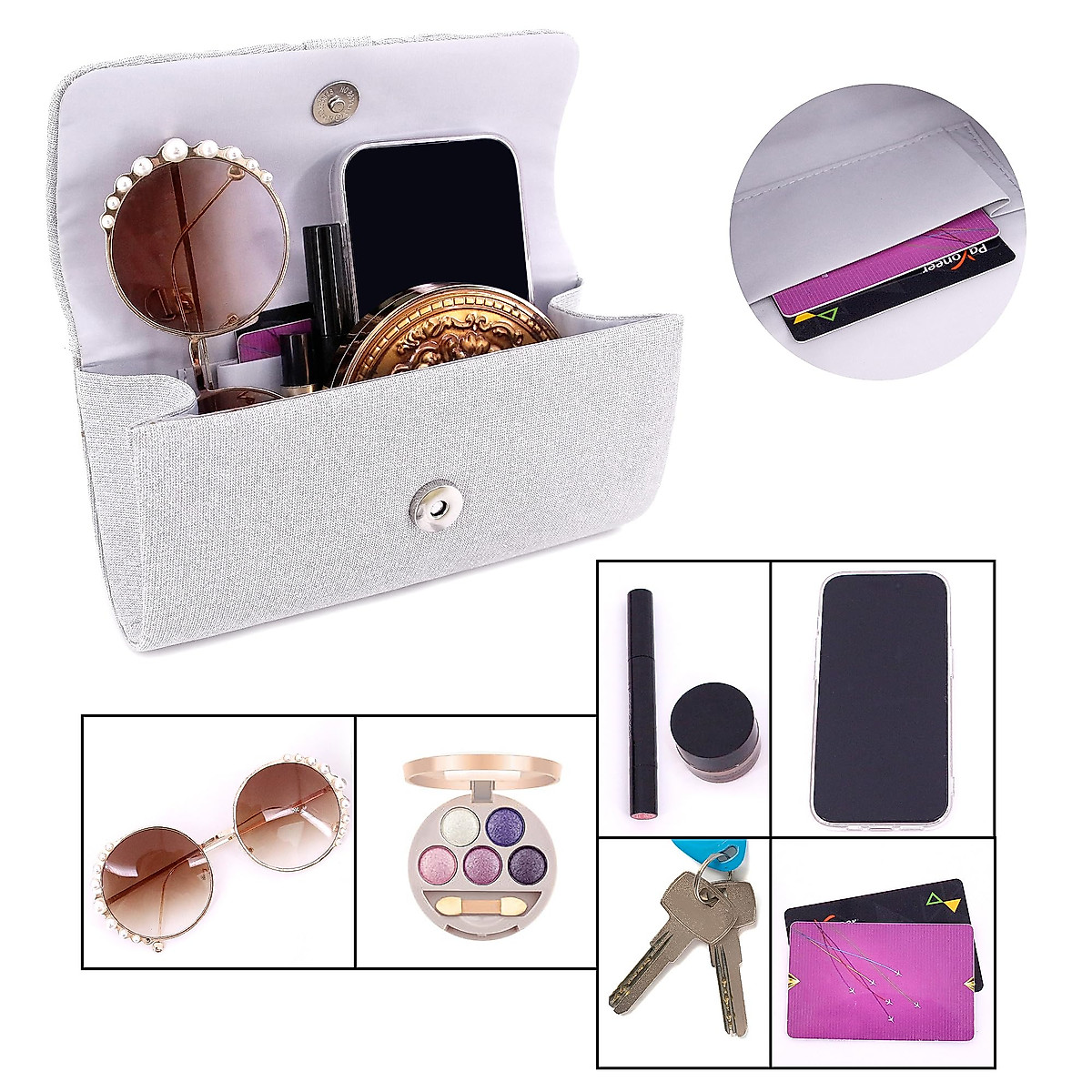 Naimo Womens Sequin Evening Purse Wedding Party Clutch Bag