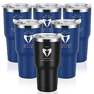pengtai Groomsmen Gifts,Groomsman Proposal Gifts,Groomsmen Gifts Set of 6,Best Man Proposal Gifts,Groomsman 30oz Tumbler Gift for Wedding, Bachelor Party Gifts for Groomsman