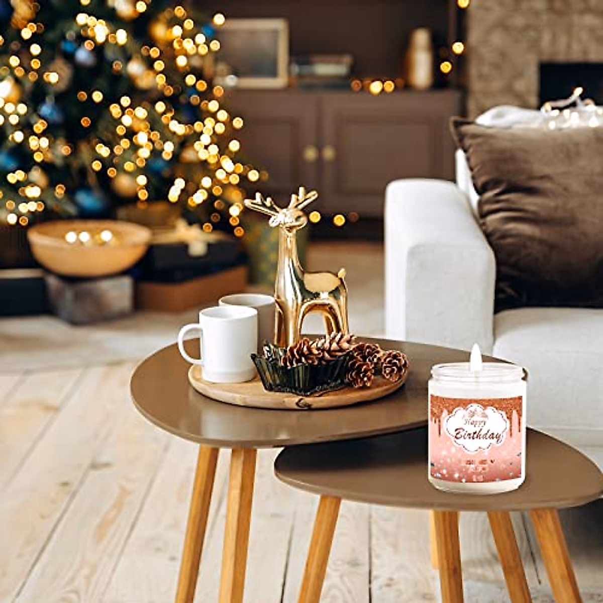 Vlipoeasn Happy Birthday Scented Candle Gifts for Her | Unique Gift for Best Friend Happy Birthday Hidden in Candle | Funny Soy Wax Candles Scents of Vanilla Gift Idea for Sister Mom Coworker 7OZ