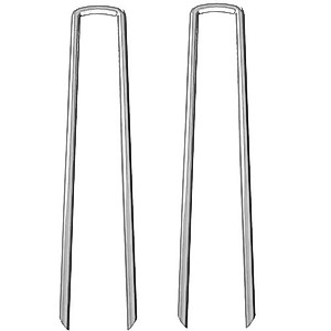 AAGUT 12 Inch 8 Gauge Galvanized Garden Landscape Staples Fence Stakes 20 PCS Anti-Rust Landscape Pins for Secure Lawn Fabric, Weed Barrier Fabric, Ground Cover, Dripper Irrigation Tubing Soaker Hose