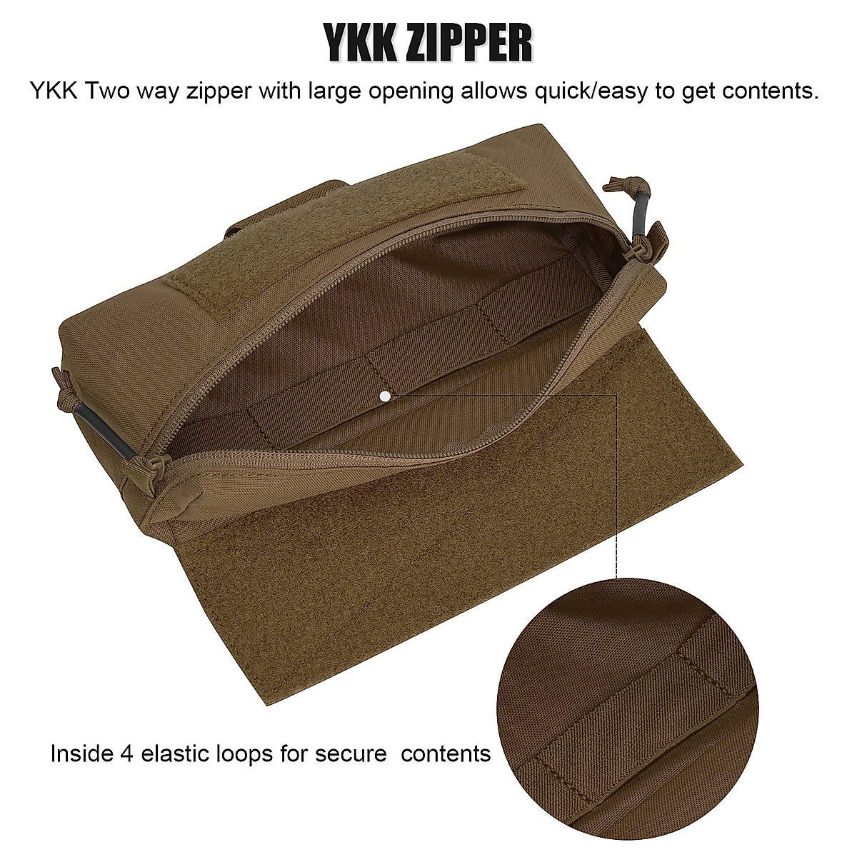 PETAC GEAR Tactical Mini Drop Pouch Fanny Pack Tool Pouch for Tactial vest Chest Rig Coyote Brown