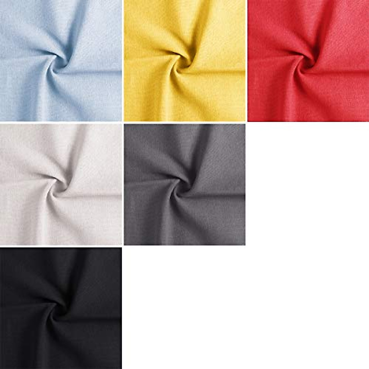 Linen Needlework Fabric, BENBO 6Pcs Assorted Colors Linen Embroidery Fabric Cross Stitch Cloth for Garments Crafts, Upholstery Flower Pot Decoration and Tablecloth, 19.7 x 19.7In