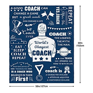NIAXAYER Coach Gifts for Men Best Coach, Cheer Coach Gifts, Coach Appreciation Gift Flannel Throw Blanket 60"×50"