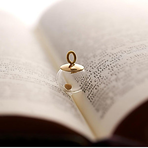 Mustard seed CHARM ONLY in gold by Boomdyada, hand made pendant, hand blown glass globe, 14k gold-filled