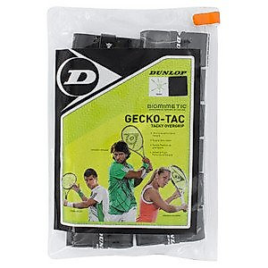 Dunlop Sports Gecko Tac Tennis Overgrip, 12-Grip Pack, Black