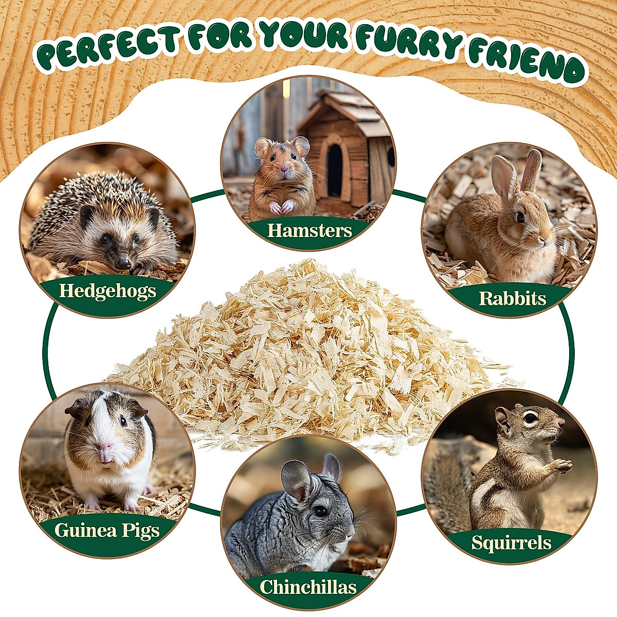 Sukh 14 OZ Aspen Hamster Bedding - Aspen Shavings Pet Supplies Bedding and Litter for Guinea Pig Rabbit Snake Enclosure Horse Bunny Hedgehog Chicken Coop Reptile Chinchilla Small Animal