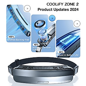 TORRAS 2024 COOLiFY ZONE Wearable Waist Fan with Max 15H Working Time, Strong Wind Power for Full Body Cooling fan, Rechargeable Belt Fan, Durable and Suitable for Outdoor Work and Sports