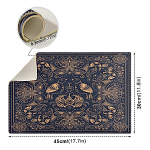 QwThum Coffee Mat Coffee Bar Maker Mat Backed Absorbent Nonslip Coffee Station Mat For Kitchen Countertop Fast Dry Washable Dish Drying Mat 18x12Inch