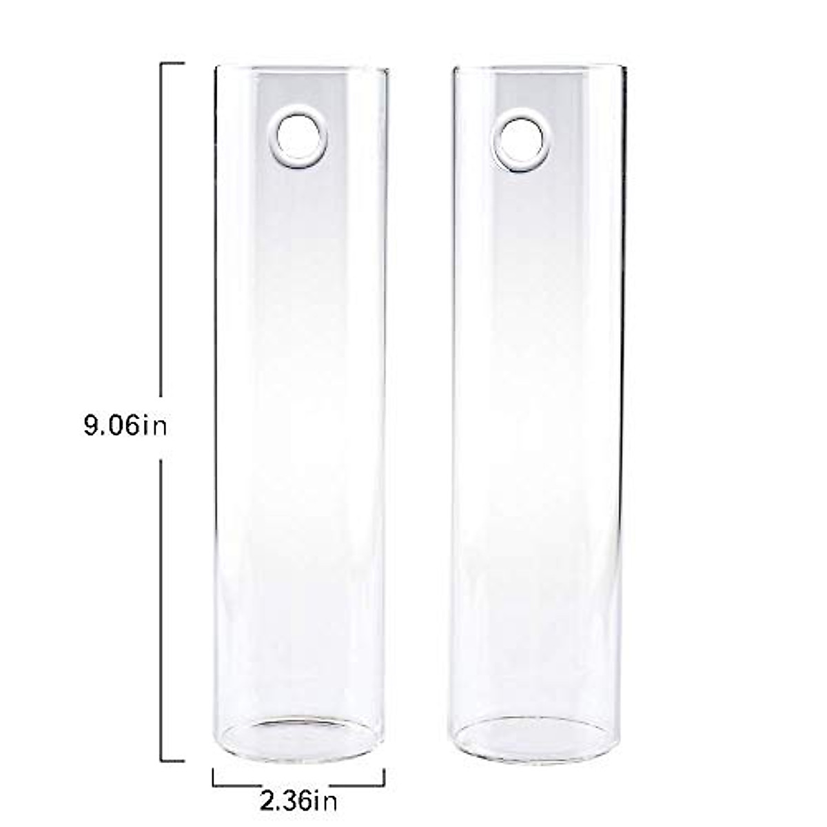 Kingbuy Wall Hanging Planter Glass Plant Propagation Station for Home Decor, Large Cylinder, 2 Pack