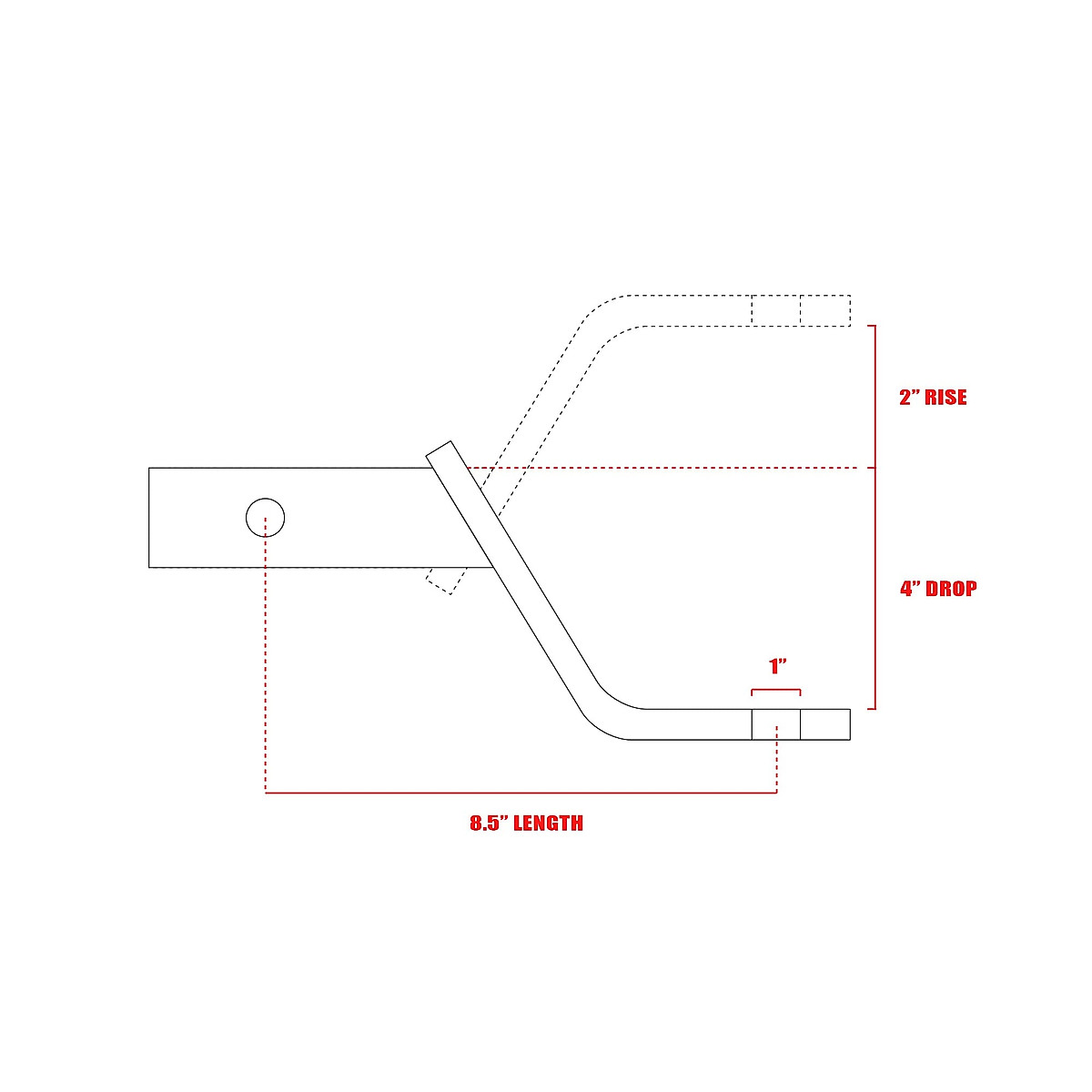 Armordillo 8719527 4-Inch Drop Loaded Ball Mount Universal Fits 2-Inch Receiver Tube Trailer Hitch