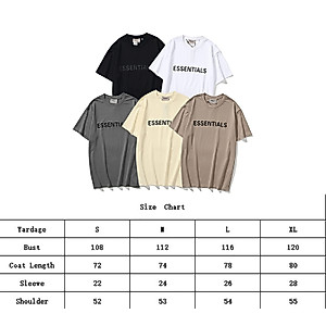 Wenorgesa Unisex Letter Print Hip Hop Shirts Classic Couples Tee Tops