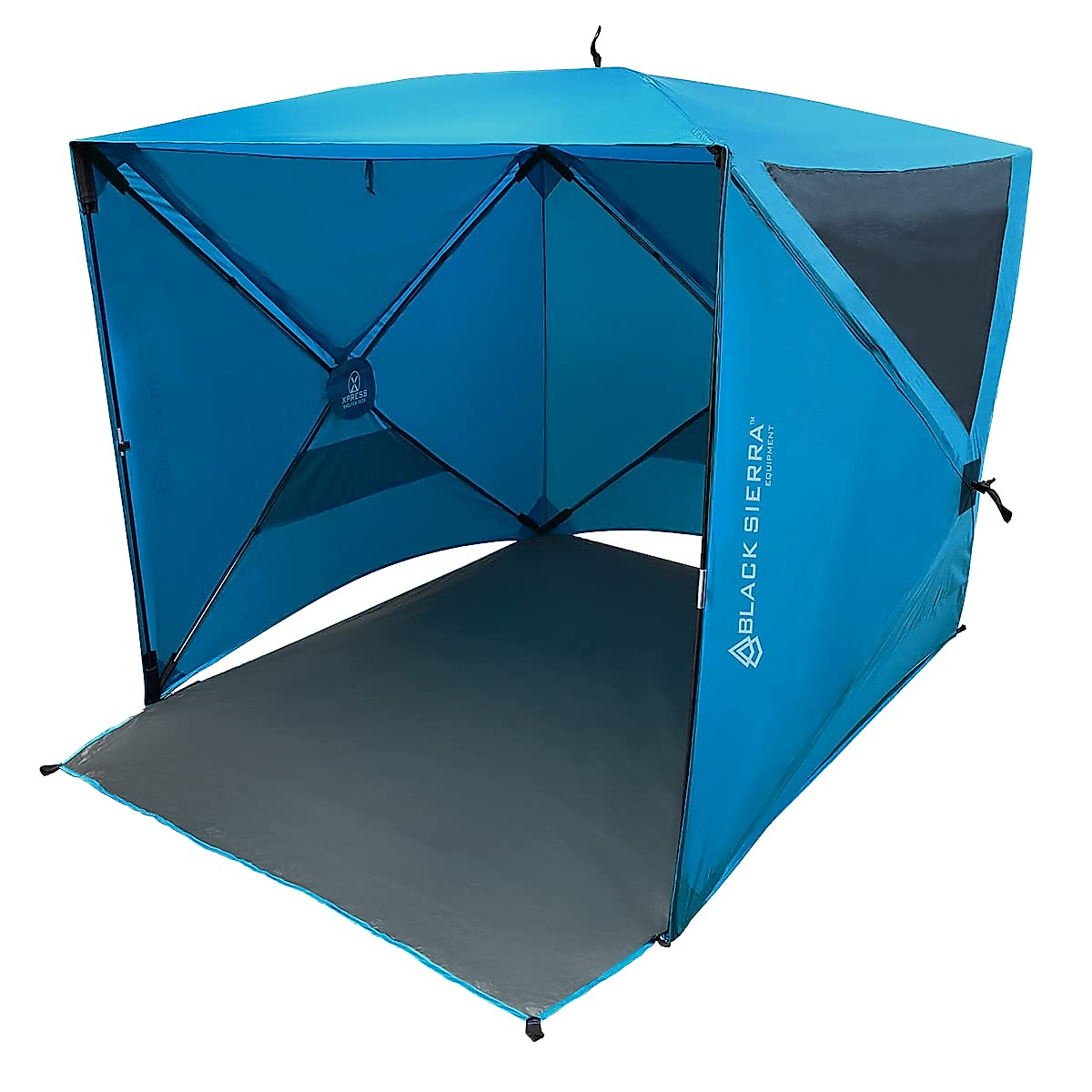 Black Sierra Beach Tent with UPF 50+ Sun Protection, Easy Set Up Sun Shelter, Portable Lawn Canopy with Carry Bag, Outdoor Pop Up Cabana Shade for The Beach, Backyard, Sports, RV