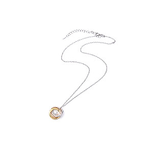 Exquisite Tri Color Sterling Silver & Freshwater Pearl Adjustable Pendant