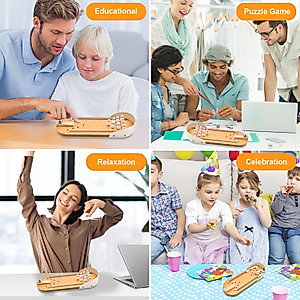 Tabletop Mini Bowling Game Set,Funny White Elephant Gifts for Adults,Wooden Mini Bowling Set for Home Office Desk Toys Stress Relief Gadgets,Stocking Stuffers Gag Gifts for Men Women Teens Coworkers