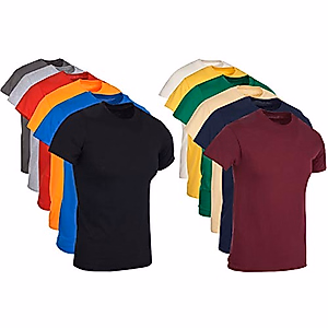 BILLIONHATS 12 Pack Plus Size Men Cotton T-Shirt Bulk Big Tall Short Sleeve Lightweight Tees