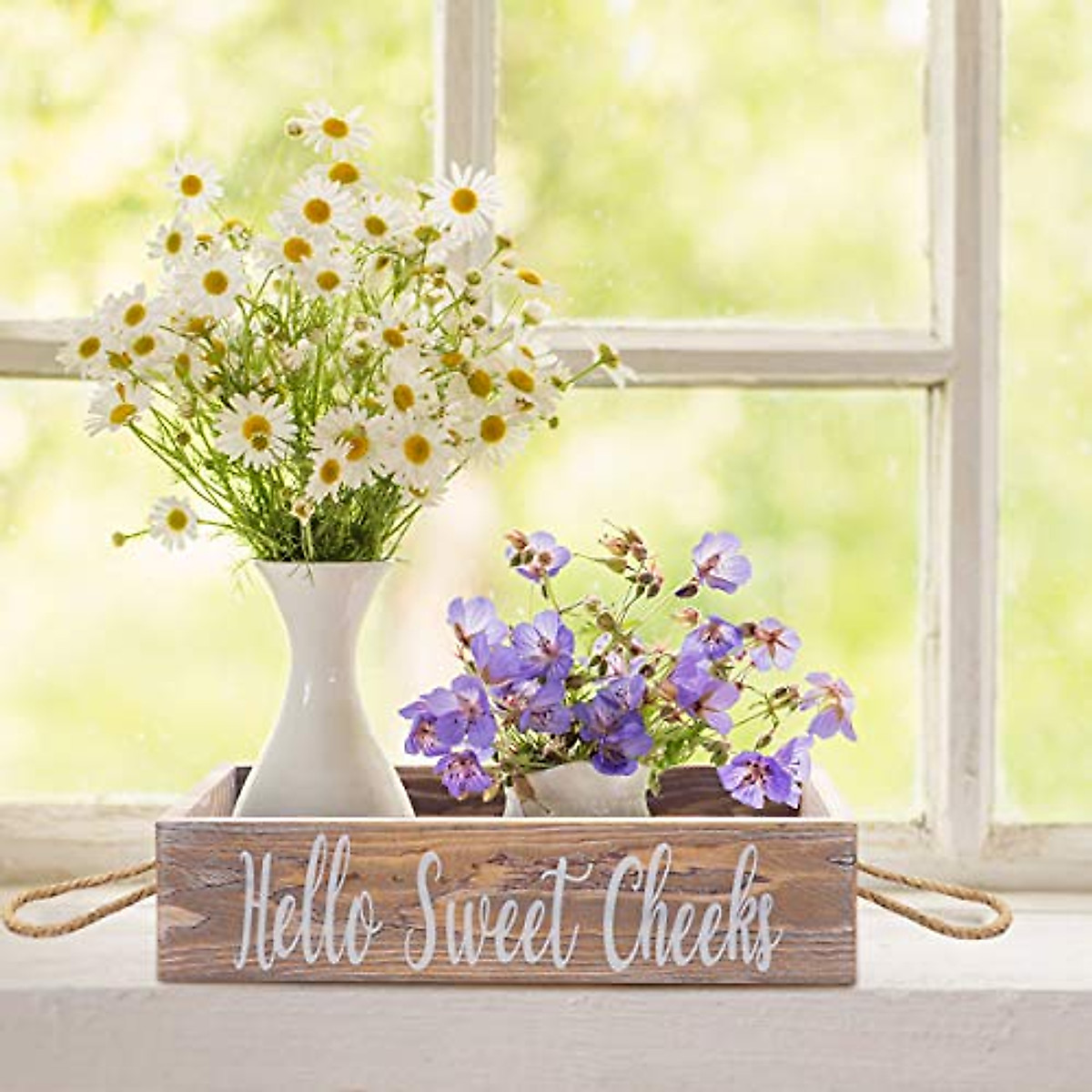 Bathroom Decor Box,2 Sides Funny Bathroom Signs Gift,Toilet Paper Holder Perfect for Farmhouse Bathroom Decor,Toilet Paper Storage,Rustic Bathroom Decor, Gifts for Her