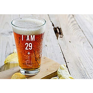 29 + One Middle Finger 30th Birthday Gifts for Men Women Beer Glass – Funny 30 Year Old Presents - 16 oz Pint Glasses Party Decorations Supplies - Craft Beers Ideas for Dad Mom Husband Wife 30 th