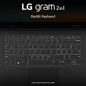 LG gram 14” 2in1 Lightweight Laptop, Intel 13th Gen Core i5 Evo Platform, Windows 11 Home, 16GB RAM, 512GB SSD, Black