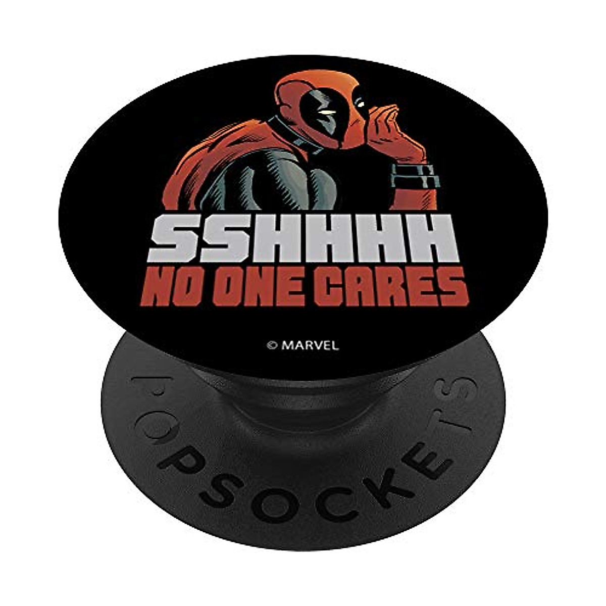 Marvel Deadpool Sshhhh No One Cares PopSockets PopGrip: Swappable Grip for Phones & Tablets