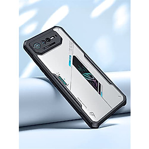 GIMENOHIG Four Corners Anti-Drop Case for Asus ROG Phone 6/6 Pro, Silicone PC Hybrid Shock and Drop Protection (Black)
