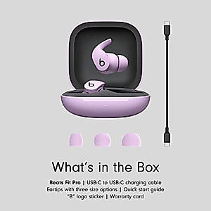 Beats Fit Pro – True Wireless Noise Cancelling Earbuds – Apple H1 Headphone Chip, Compatible with Apple & Android, Class 1 Bluetooth®, Built-in Microphone, 6 Hours of Listening Time – Stone Purple