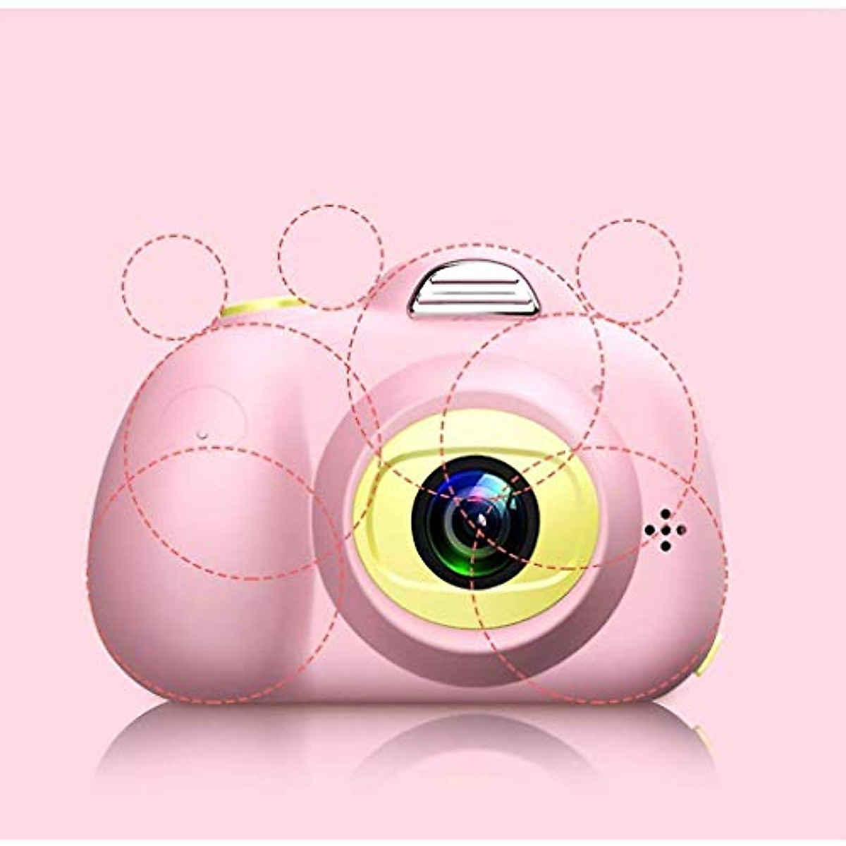 LKYBOA Children's Digital Camera - Kids Digital Camera Kids Camera Inch Screen Portable Compact Children's Cartoon Digital Front (Color : Pink)