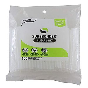 Surebonder DT-100 Made in the USA All Purpose Stik-Mini Glue Sticks-All Temperature-5/16"D, 4"L Hot Melt Glue Sticks-100/ Pack