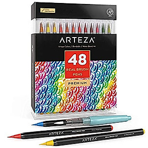 ARTEZA Real Brush Creative Bundle includes: Real Brush Pens, Watercolor Pads and Water Brush Pens, Drawing Art Supplies for Artist, Hobby Painters & Beginners