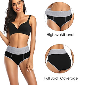 Annenmy High Waisted Women's Tummy Control Postpartum Underwear Cotton Women Seamless Underwear Women No Muffin Top Briefs Panties and Plus Size